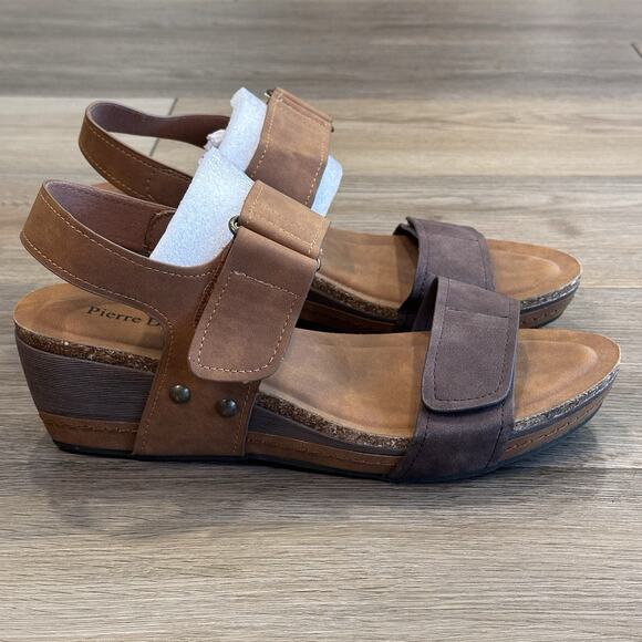 Pierre Dumas | Shoes | Pierre Dumas New Womens 9 Wedge Brown Sandals ...